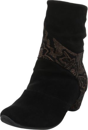 Think Think AIDA Damen chromfrei gegerbte nachhaltige Stiefelette, SCHWARZ/Kombi 0020, 35.5 EU