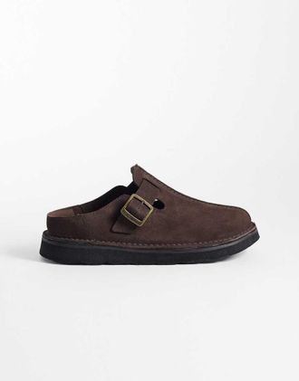 Clarks Solsbury - Mules en daim - Marron fonc&eacute;