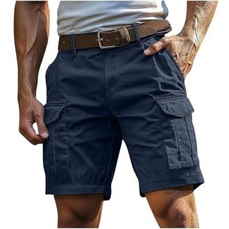 Generic Short cargo tactique pour homme - Serg&eacute; de coton l&eacute;ger avec plusieurs poches pour la randonn&eacute;e, le golf, le travail et les activit&eacute;s de plein air, ble