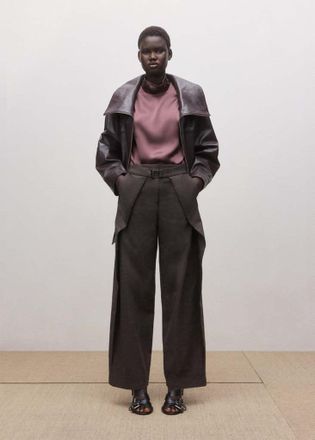 Mango Blouse 100 % soie satin&eacute;e bordeaux - Femme - S - MANGO