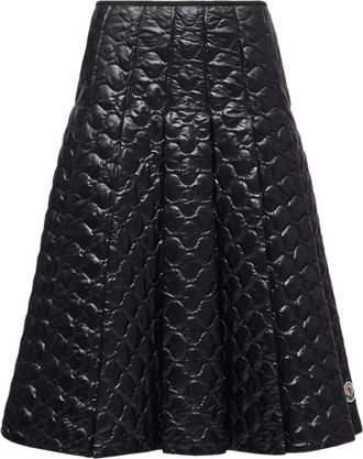 Moncler Femme, Jupes, Noir, Taille: 36 FR Square-Quilted Padded Midi Skirt