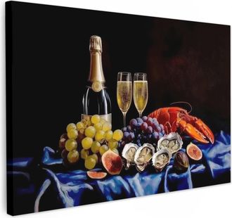 MuchoWow &copy; Leinwandbilder 60x40 cm Wall Art Decoration Bilder f&uuml;r die Wand Schlafzimmer Deko Canvas Painting Wanddekoration Wohnzimmer Champagner - Luxus - Aus