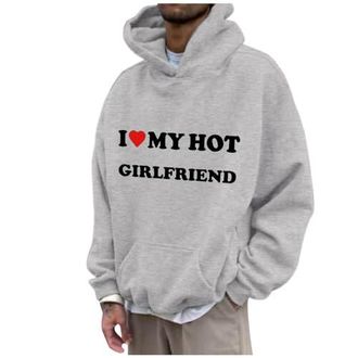 Generic 2026 Cadeau de Saint-Valentin Couple Style Sweat &agrave; capuche Veste europ&eacute;enne et d&eacute;contract&eacute;e, gris, XXL