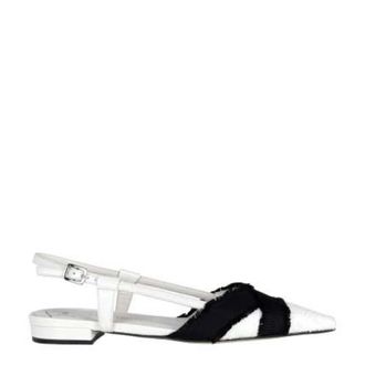 Roberto Festa Milano Creme Tweed Slingback mit Lederdetails - - Shoes - Damen - Wei&szlig; - 40 EU