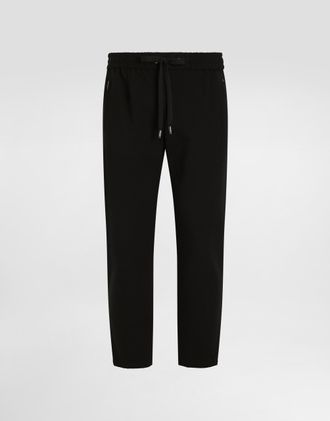 Dolce & Gabbana Jersey Jogging Pants With Dg Patch - Mann Hosen Und Shorts Schwarz 48