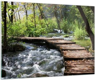 Arttor Bilder auf Glas 100x70cm Glasbild Park natur gr&uuml;n b&auml;ume Gro&szlig; Wanddeko Bild im Glas Schlafzimmer K&uuml;che Deko Wandbilder Dekoration Wohnzimmer Modern Wal