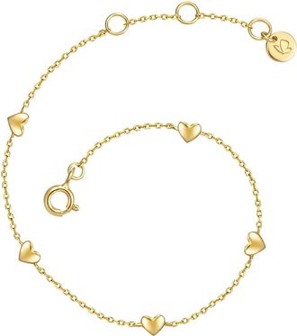 Glanzst&uuml;cke M&uuml;nchen Armband - Sterling Silber Armband Herz - Gr. ONESIZE - in Gold - f&uuml;r Damen