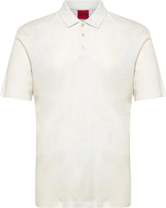 HUGO BOSS Homme, Tops, Blanc, Taille: XL Polo en m&eacute;lange de lin