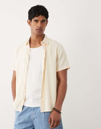 Blend Chemise coupe classique en cr&eacute;pon de coton - Sable d&eacute;lav&eacute;-Neutral