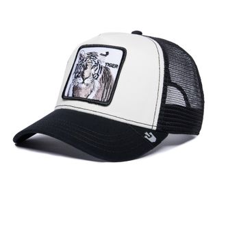 Goorin Brothers Unisex-Erwachsene The Farm Original Adjustable Snapback Mesh Trucker Hat Baseballkappe, Schwarz/Weiß (der weiße Tiger), Einheitsgröße