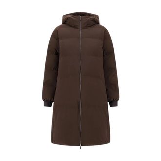 Herno Langer Daunenmantel mit Kapuze - - Coats - Damen - Braun - M
