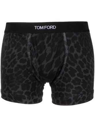 Tom Ford Shorts mit Leoparden-Print - Schwarz