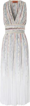 Missoni Femme, Robes, Multicolore, Taille: 34 FR Robe Midi Multicolore Ray&eacute;e &agrave; Col V