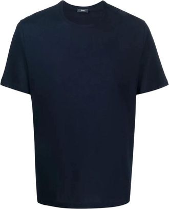 Herno Homme, Tops, Bleu, Taille: XL T-shirt en jersey de coton