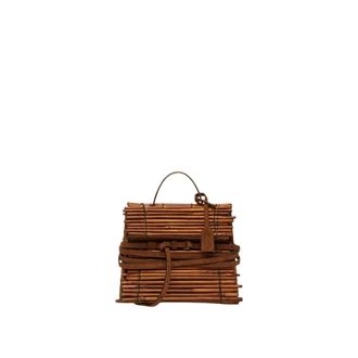 Moschino Femme, Sacs, Brun, Taille: ONE Size Tie Me Small Handbag