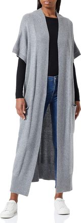 True Religion Long Collarless Vest Grey Melange