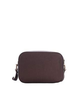 Liu Jo Womens Shoulder Camera Case M Dark Brown Metallic Polyurethane Bags