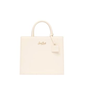 Saint Barth Strukturierte quadratische Ledertasche - - Bags - Damen - Beige - ONE SIZE
