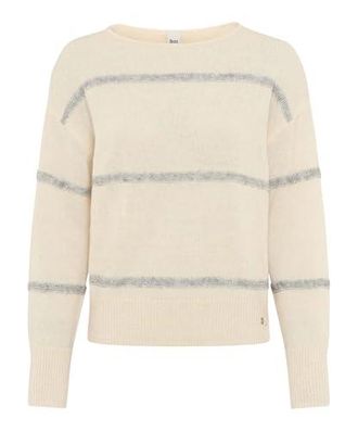 Brax Style.Lisa Lightweight Alpaca Sequins Stripe Pull-Over, 08 Cozy Grey, 48 Femme