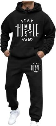 Generic Surv&ecirc;tements pour hommes avec imprim&eacute; sweat &agrave; capuche ample jambe droite poche pantalons de surv&ecirc;tement ensembles d&eacute;contract&eacute;s pour le sport quotidien