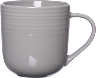 Ritzenhoff & Breker Levi Kaffeebecher, 400 ml, Henkelbecher mit feinem Rillenrelief, Skandinavisches Design, Porzellan, Grau