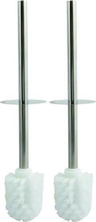 MSV 140940 Brosse WC/Support Polypropyl&egrave;ne/Acier Inoxydable Blanc 0,1 x 36 x 0,1 cm (Lot de 2)