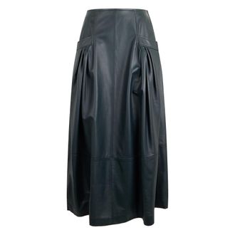 Alberta Ferretti Femme, Jupes, Noir, Taille: 38 FR Jupe Longue en Cuir