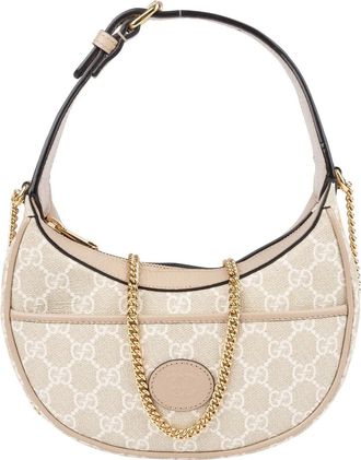 Gucci Crossbody Bags - Gucci GG Supreme Monogram Halfmoon Handbag - Gr. unisize - in Beige - für Damen