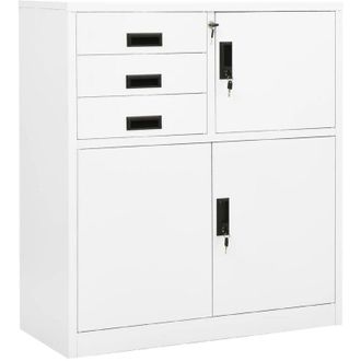 vidaXL Armoire de bureau Blanc 90x40x102 cm Acier