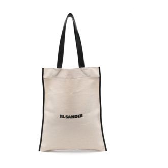 Jil Sander Canvas Leder Tote Tasche Elfenbein Wei&szlig; - - Bags - Damen - Wei&szlig; - ONE SIZE