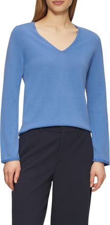 s.Oliver Feinstrickpullover mit V-Ausschnitt und Rollkante am Saum