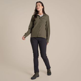 Craghoppers NosiLife Pro III Hemd f&uuml;r Damen Lang&auml;rmlig (Wilde Olivefarbe)