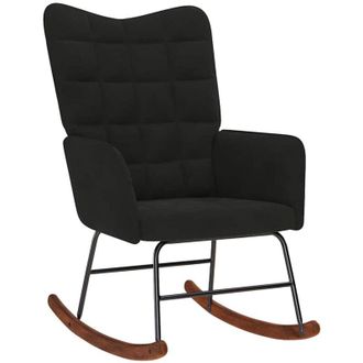 vidaXL Schaukelstuhl Schwarz Samt vidaXL