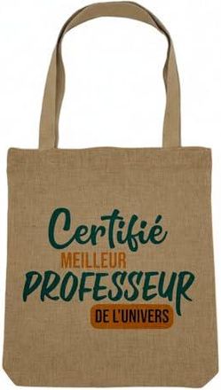 Fabulous Sac Shopping Tote Bag Aspect Lin - Certifi&eacute; meilleur Prof de lunivers Lycee College Universite Professeur Enseignant - Sac de Courses Toile Epaisse 36