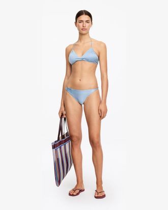 Arket Gl&auml;nzende Bikinihose -Blau