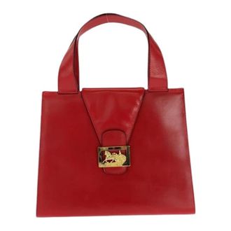 Celine Sac &agrave; main doccasion en cuir avec motif cal&egrave;che - Femme - Pre-owned - Rouge - Taille: ONE Size