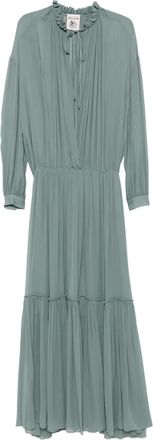 Erika Cavallini Semi Couture robe longue à design plissé - Bleu