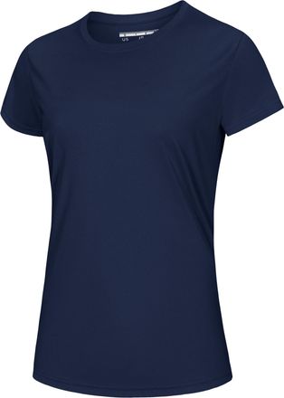 Magcomsen Sportshirt Damen Kurzarm UV Schutz Wandershirt Atmungsaktiv Laufshirt Schnelltrocknend T-Shirt f&uuml;r Outdoor, Laufen, Alltag Dunkelblau 2XL