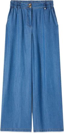 Oltre Palazzo-Hosen aus Tencel mit Denim-Effekt - - Jeans - Damen - Blau - XL
