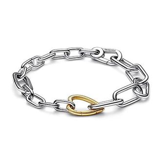 Pandora Pandora ME Bracelet Link coeur bicolore en argent sterling et métal plaqué or 14 carats, 4