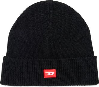 Diesel Beanie mit Logo - - Accessories - Herren - Schwarzk - L