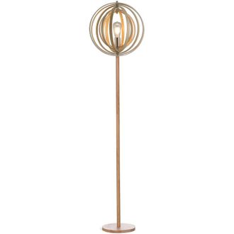 HOMCOM Lampadaire sur Pied Circulaire 40 W Max. Abat-Jour bois naturel clair dim. &Oslash; 38 x 160 cm-Bois naturel