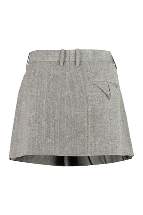 Bottega Veneta Womens Pleated Skirt Brown Viscose