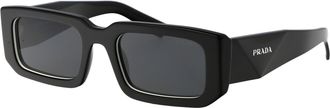 Prada 0PR Black and White Acetate Sunglasses - Black