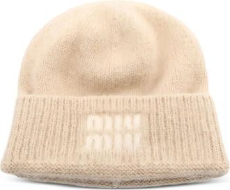 Miu Miu bonnet à logo (années 2020) - Tons neutres