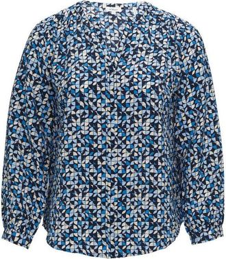 s.Oliver Langarmbluse Bluse Strukturierte Bluse aus Viskosemix mit Raffung