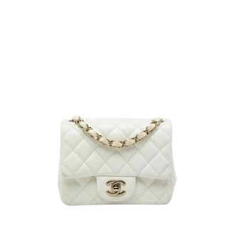 Chanel Mini sac &agrave; rabat Pre-owned - Femme - Pre-owned - Blanc - Taille: ONE Size