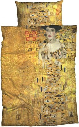 GOEBEL Satin-Bettwäsche nach Gustav Klimt Adele Bloch (140x200 cm + 70x90 cm, Gold)