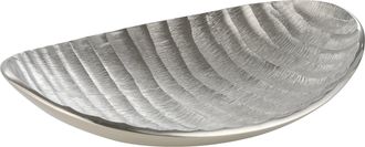 Eglo LIVING Dekoschale Forleyet, elegante Schale zum Dekorieren, Dekoteller handmade im Wellendesign, Metallteller aus Aluminium in Silber, 32 x 23 cm
