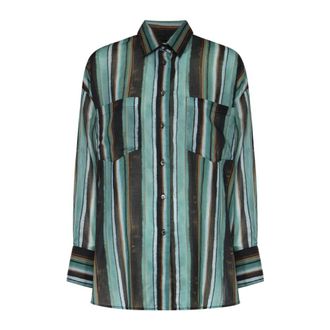 Pinko Gestreiftes Hemd mit Brusttasche - - Blouses & Shirts - Damen - Mehrfarbig - S